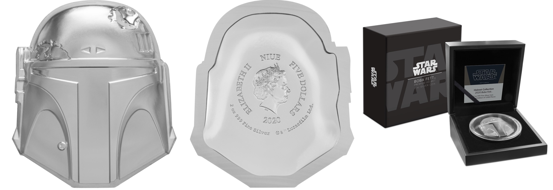 Star Wars Boba Fett Helmet Silver Coin | Edmonton Collections